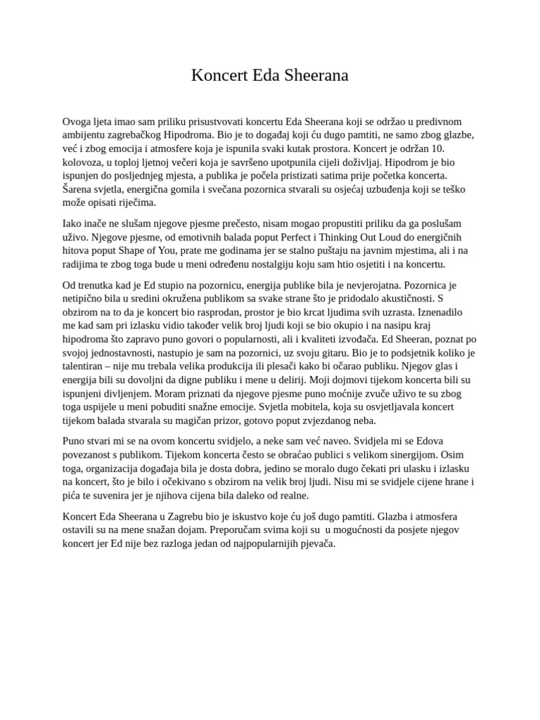 Koncert Eda Sheerana | PDF