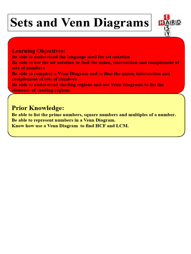 Understanding Sets and Venn Diagrams | PDF | Mathematics | Mathematical ...