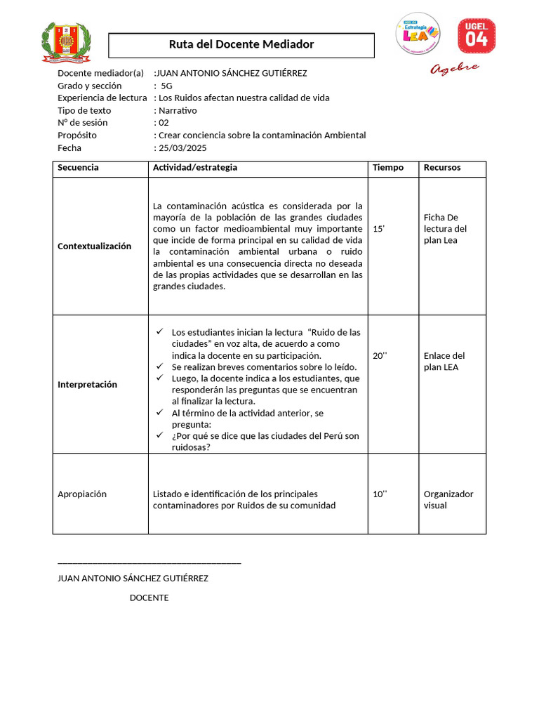 Lectura 02 JASG RUTA DEL PLAN LECTOR | PDF