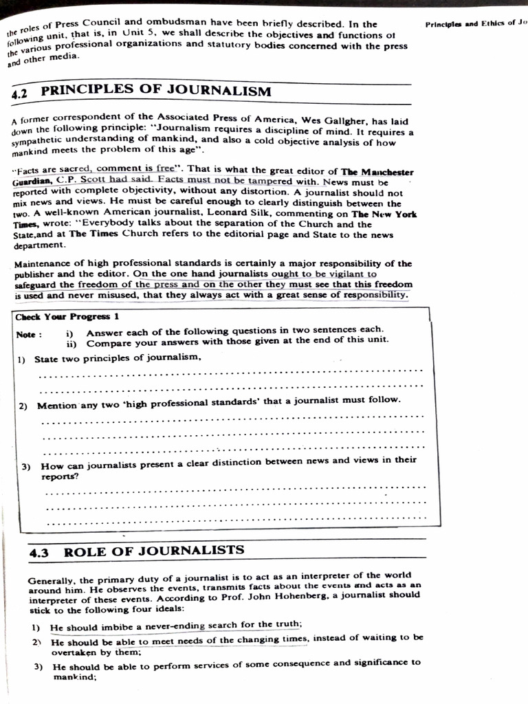 Responsiblity of Journalist and Ethics | PDF | Journalism | News