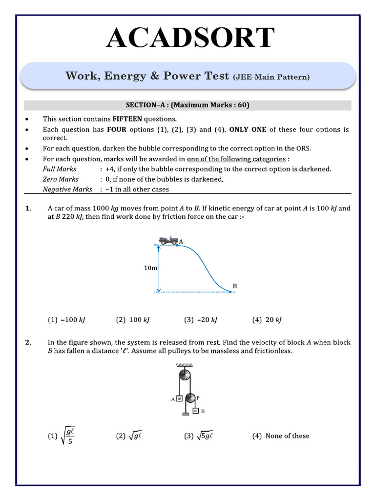 Work Energy and Power-1 | PDF