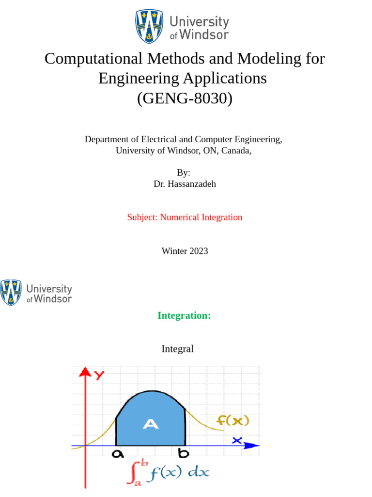 Lecture 7, Numerical Integraion | PDF | Calculus | Mathematical Analysis
