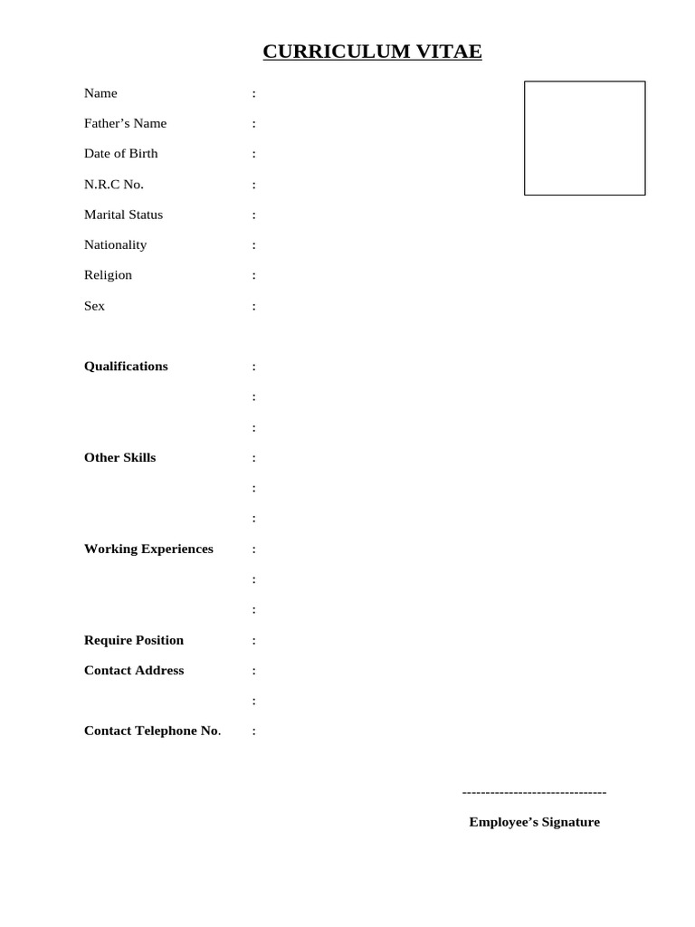 CV Form | PDF