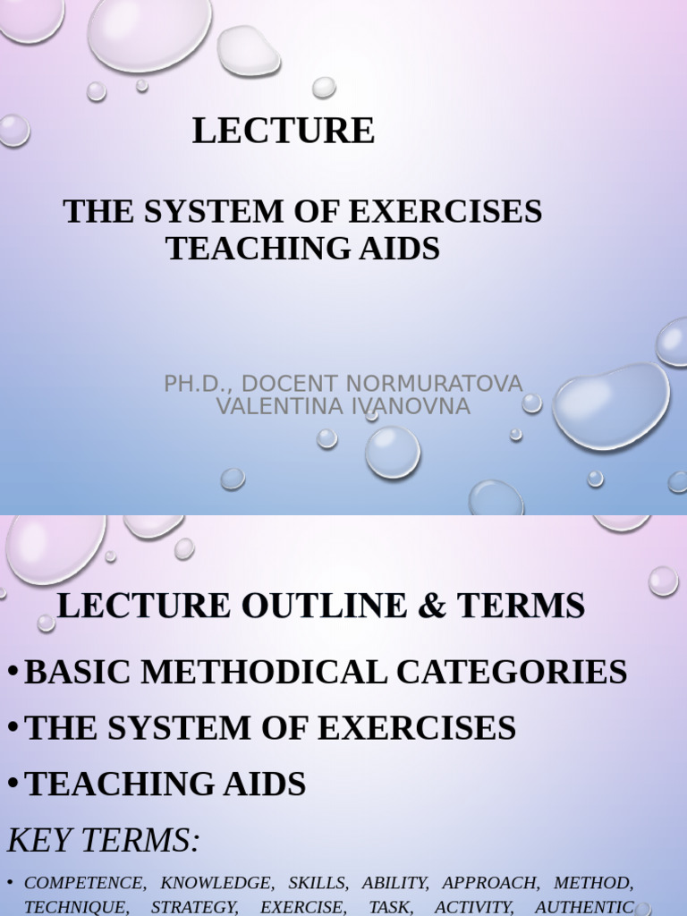 The system of exercises | PDF | Knowledge | Procedural Knowledge