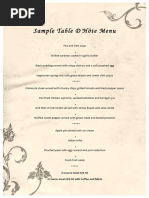 Table d’hôte Menu with Prices | PDF