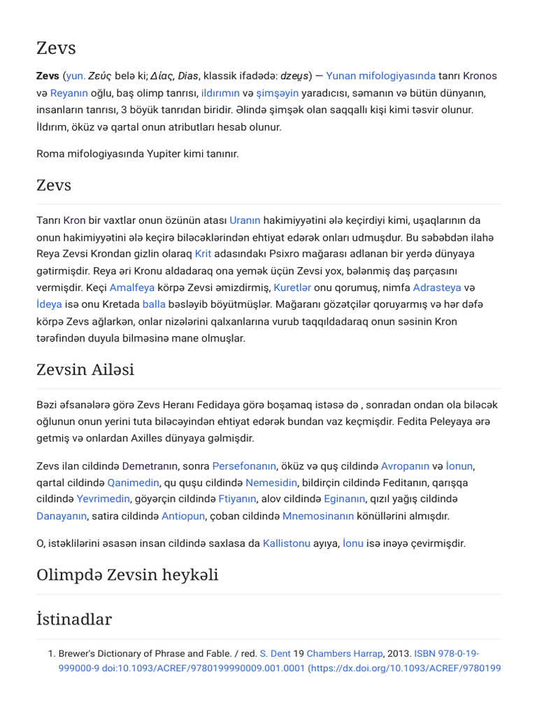 Zevs — Vikipediya | PDF