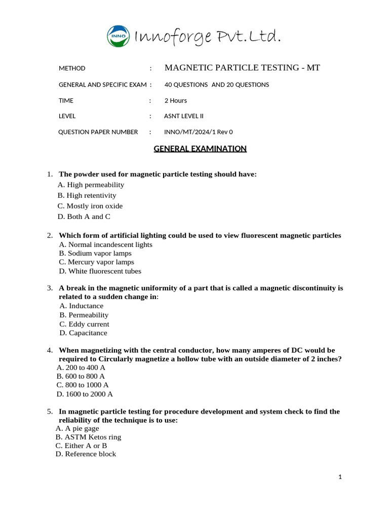 MT Question 2024 - 1-General | PDF | Magnetism | Ferromagnetism