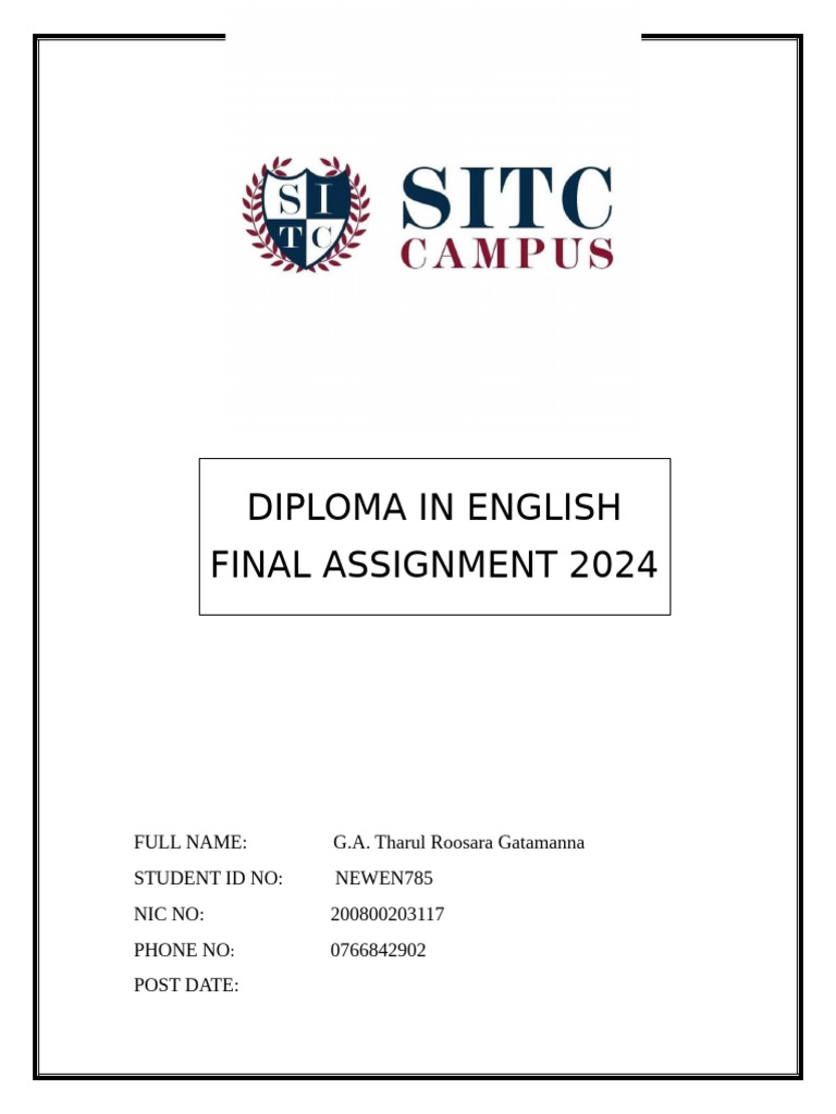 Assignment Coverpage - Dip in en | PDF