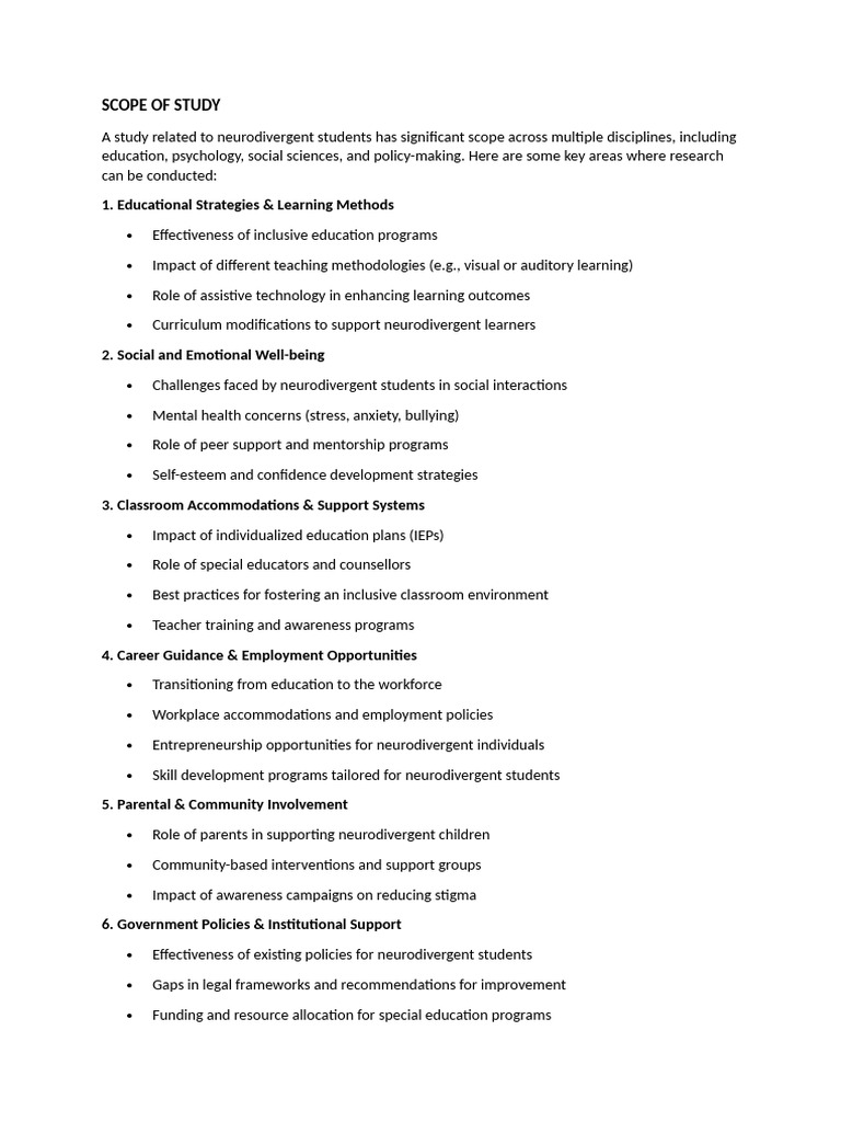 Scope of Study and Limitatioins Darshi | PDF | Individualized Education ...