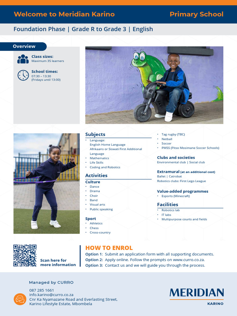 Meridian Karino Primary School 2025 Fact Sheet | PDF
