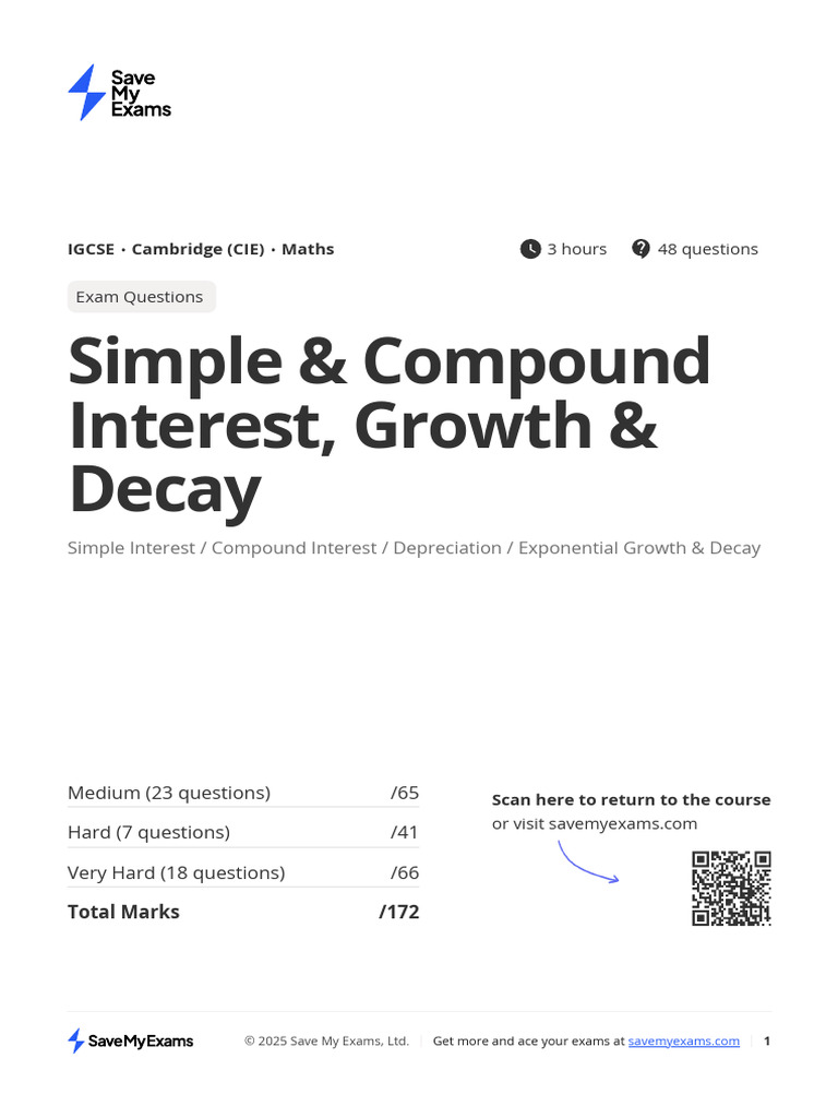 Simple and Compound Interest Growth and Decay K3M6h4JKWbSGg2Rt | PDF ...