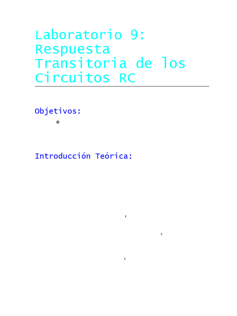 Respuesta Transitoria de Circuitos RC | PDF | Red eléctrica | Condensador
