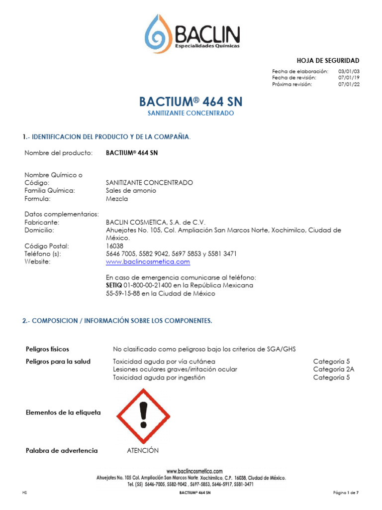 Bactium 464 SN | PDF | Agua | Reciclaje