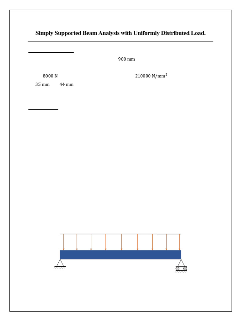 Simply Supported Beam Analysis With Uniformly Distributed Load | PDF | Finite Element Method ...