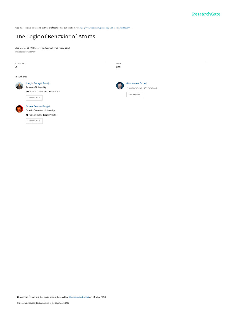 The_Logic_of_Behavior_of_Atoms | PDF | Ion | Chemical Bond