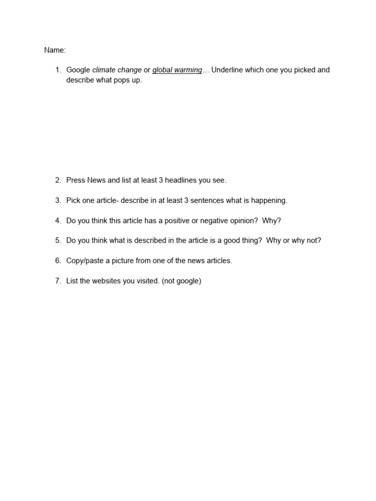 Malek Hussein - 321 Climate Article - 19433955 | PDF