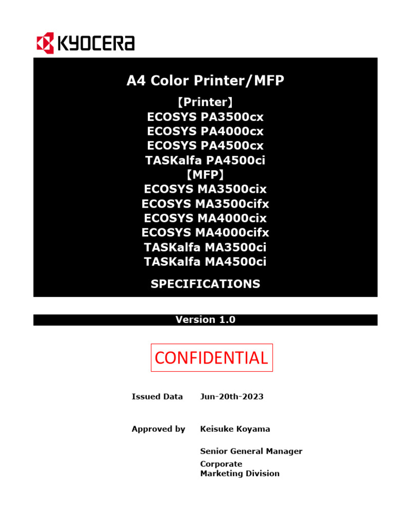 specs | PDF | Printer (Computing) | Computing
