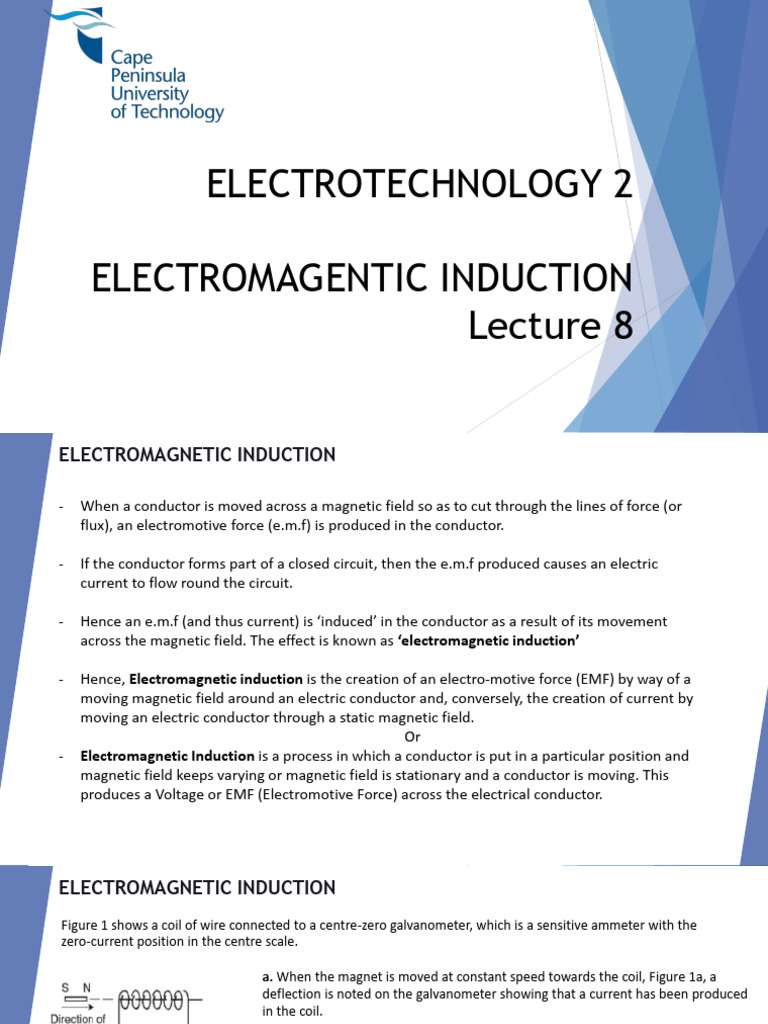 ELC260S Lecture 9 - Electromagnetic Induction 1 | PDF | Electromagnetic Induction | Inductor