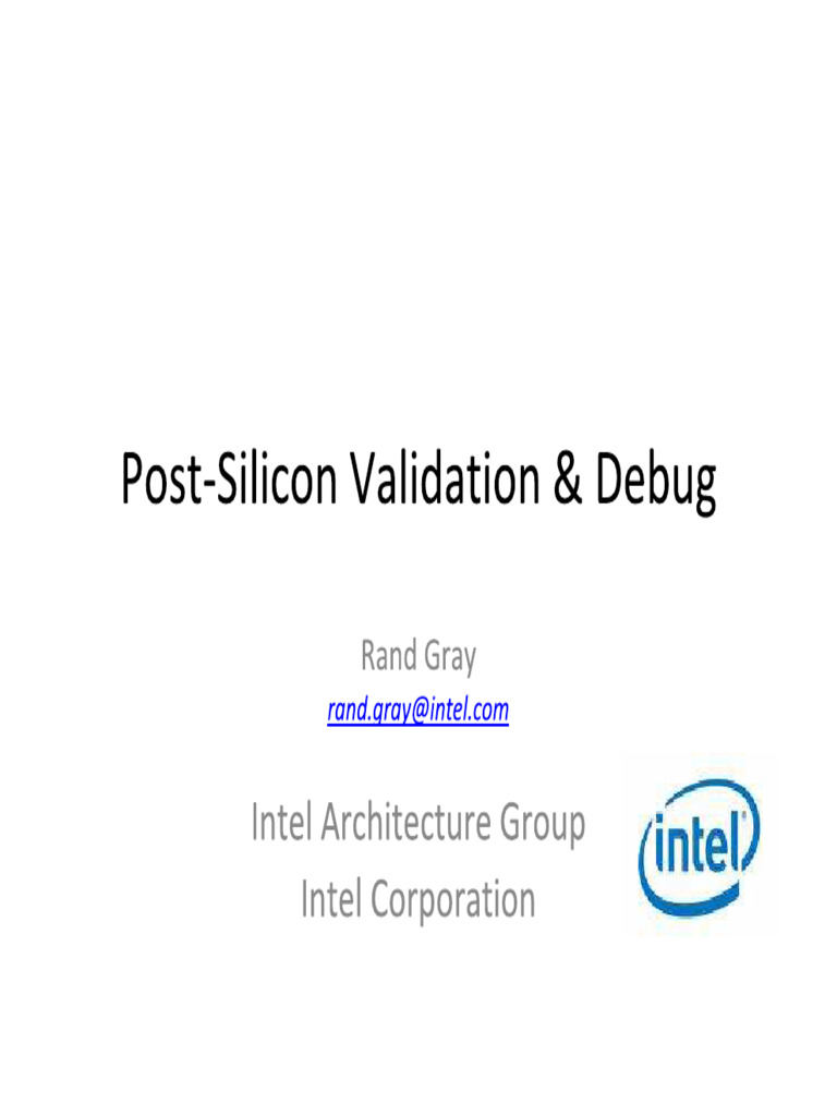 Post Silicon Validation and Debug | PDF | Computer Engineering | Computing