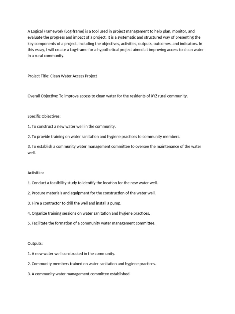Logical Framework Assignment | PDF