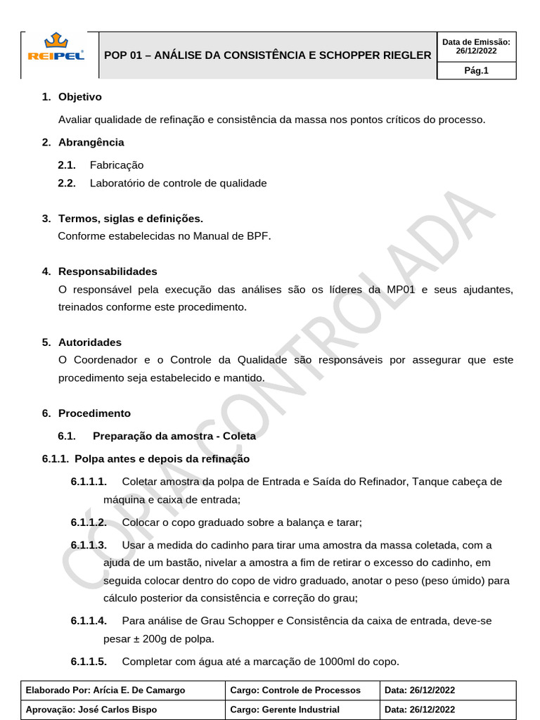 Análise de Consistência e Schopper Riegler | PDF