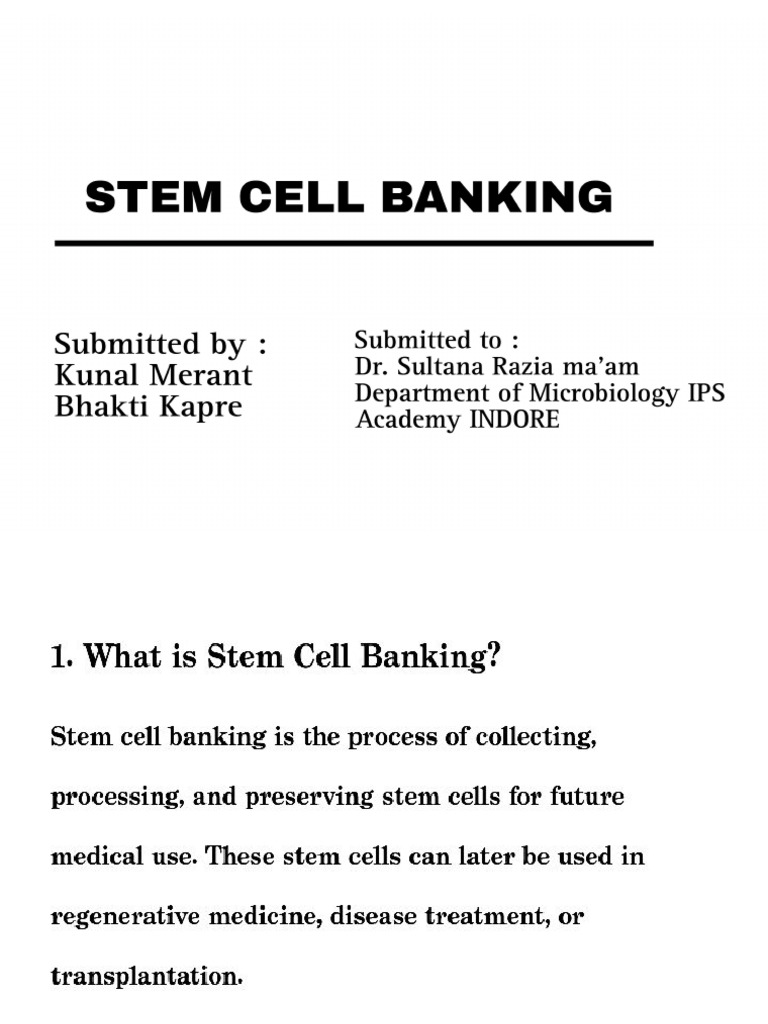 Stem Cell Banking | PDF