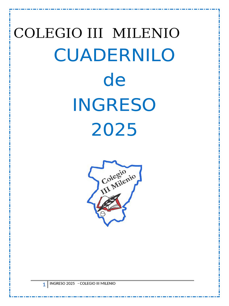 Cuadernillo Ingreso 2025 | PDF | Predicado (Gramática) | Asunto (gramática)