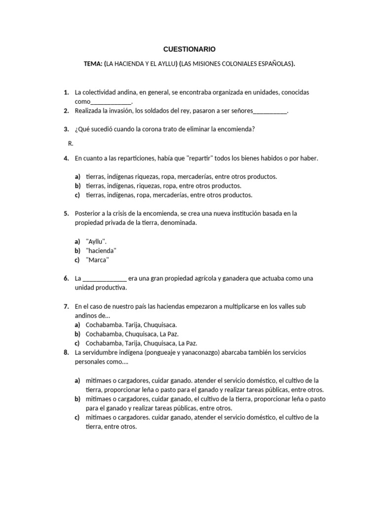 Condiciones del concertaje en la hacienda | PDF
