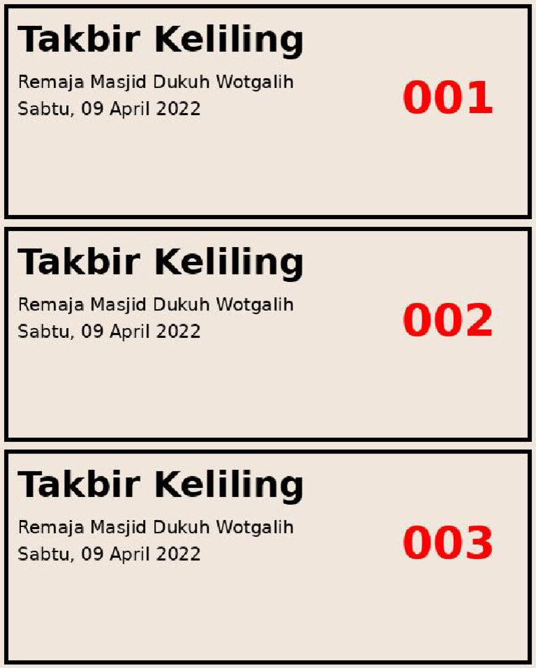 Kupon Takbir Keliling | PDF