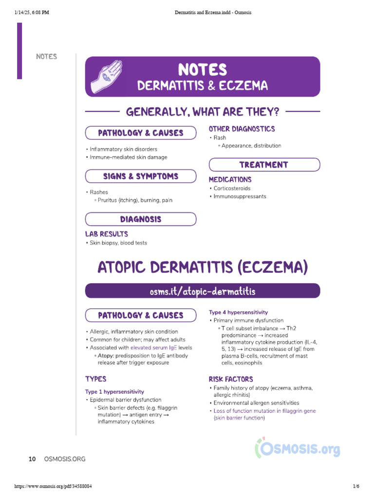 Diagnostic Techniques for Eczema | PDF