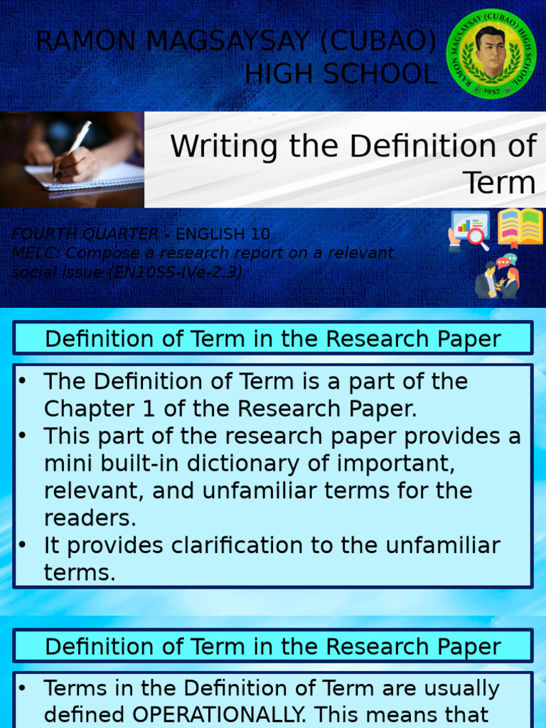 English 10 q4 Writing The Definition of Terms | PDF