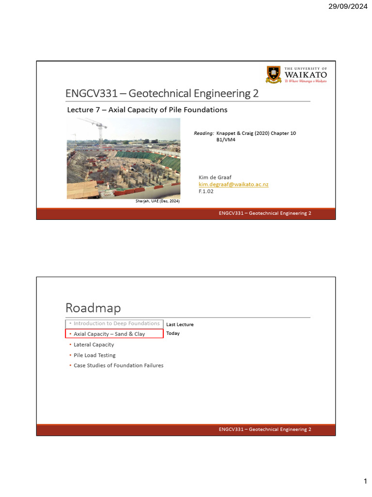 Lecture 7 - Axial Capacity of Piled Foundations | PDF | Deep Foundation | Geotechnical Engineering