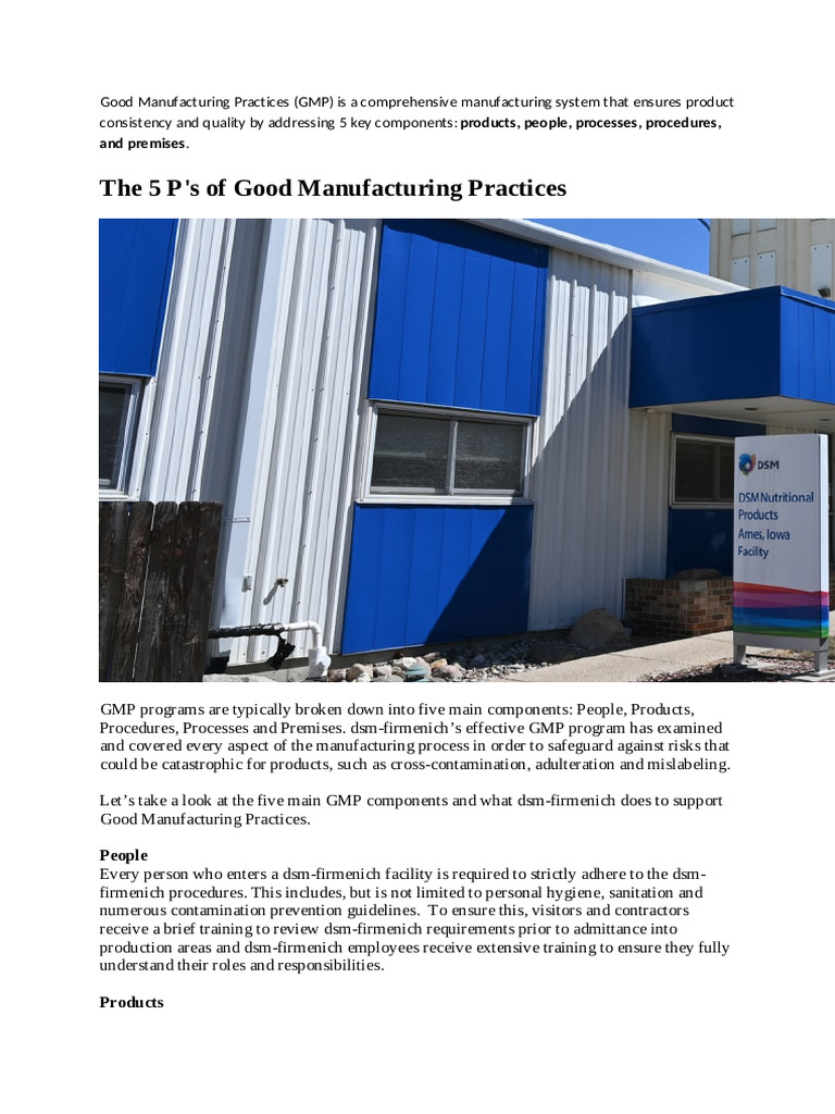 Understanding GMP: The 5 Key Components | PDF | Safety