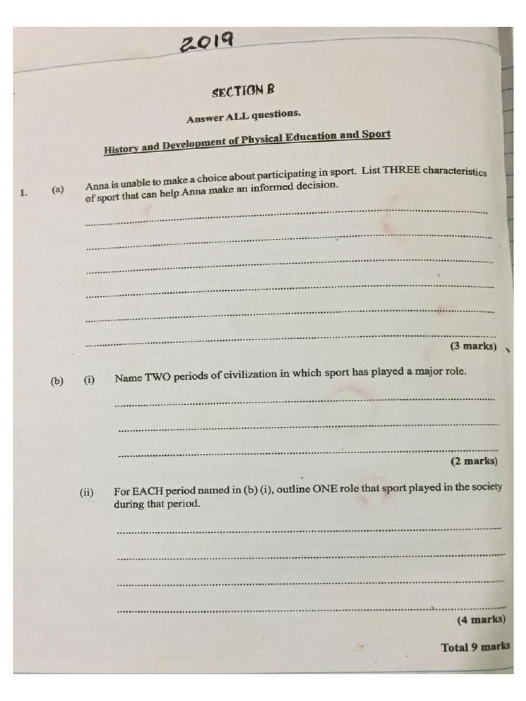 Pe Csec 2019 Paper 2 | PDF