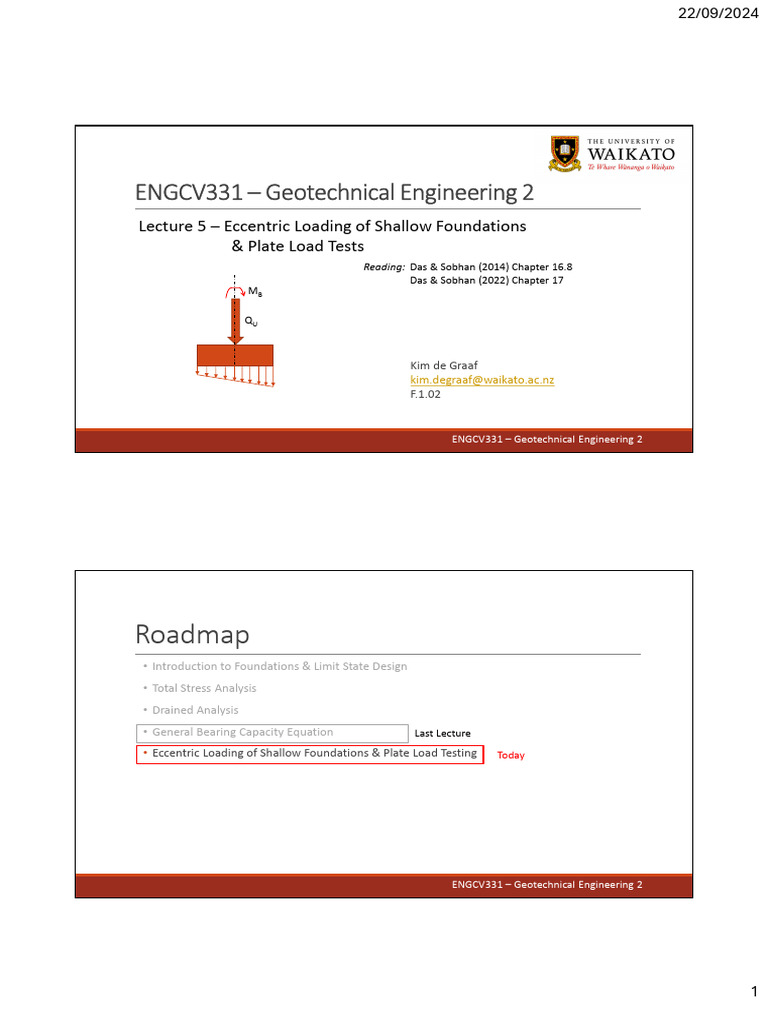 Eccentric Loading & Plate Load Tests | PDF | Geotechnical Engineering ...