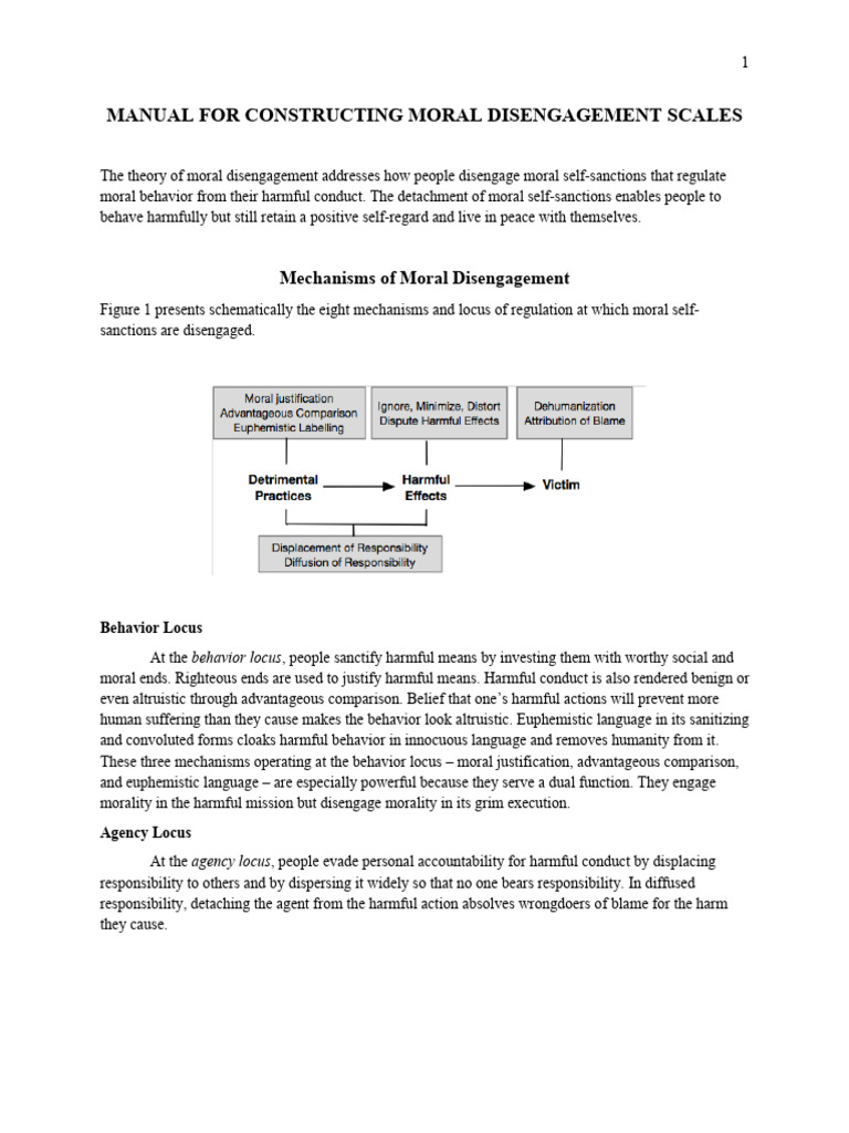 Moral Disengagement Scale Construction Guide | PDF
