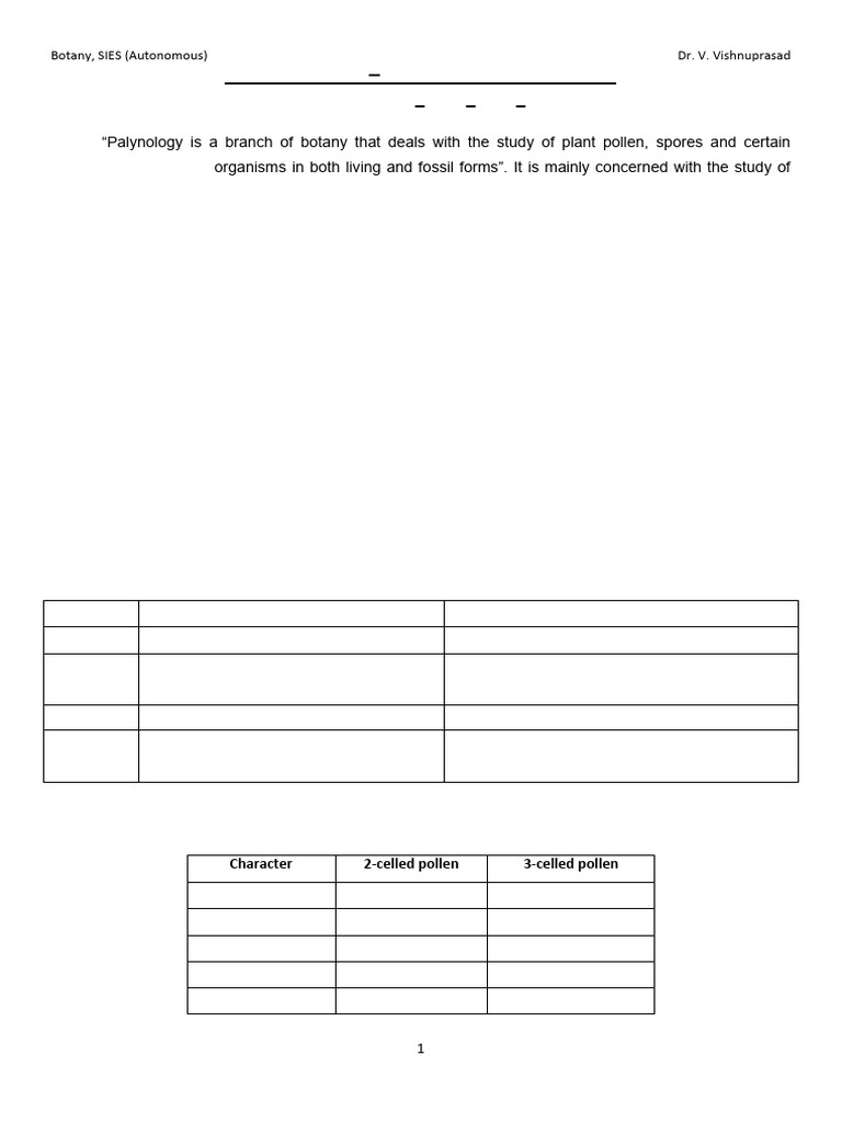 Palynology - Pollen Morphology_59826 | PDF | Pollen | Plants