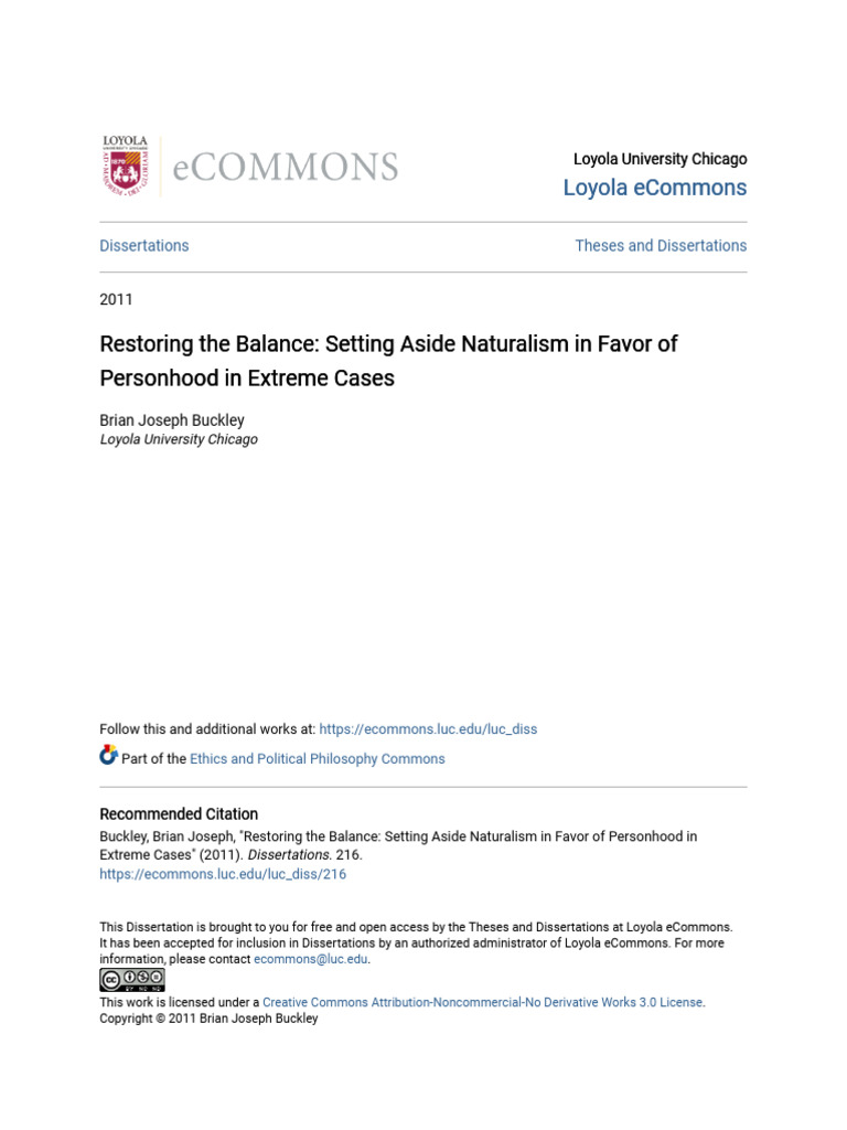 Restoring the Balance_ Setting Aside Naturalism in Favor of Perso | PDF ...