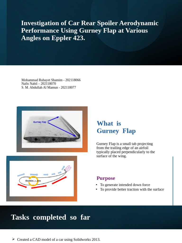 Investigation of Car Rear Spoiler Aerodynamic Performance | PDF | Flap ...