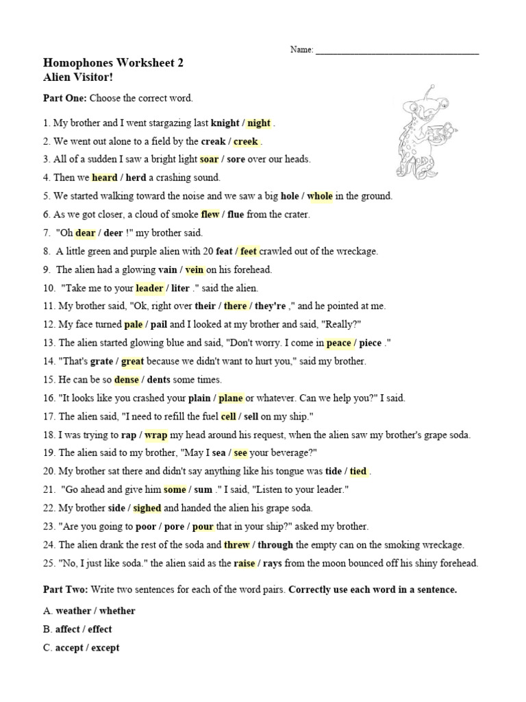 Homophones 2 | PDF