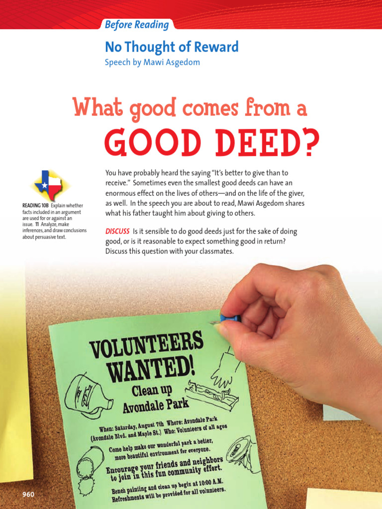 The Value of Giving Without Reward | PDF | Rhetoric | Persuasion