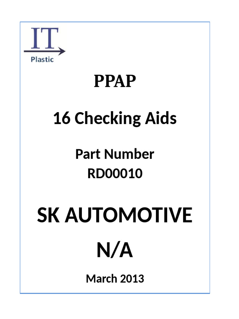 16)PPAP Checking Aids | PDF