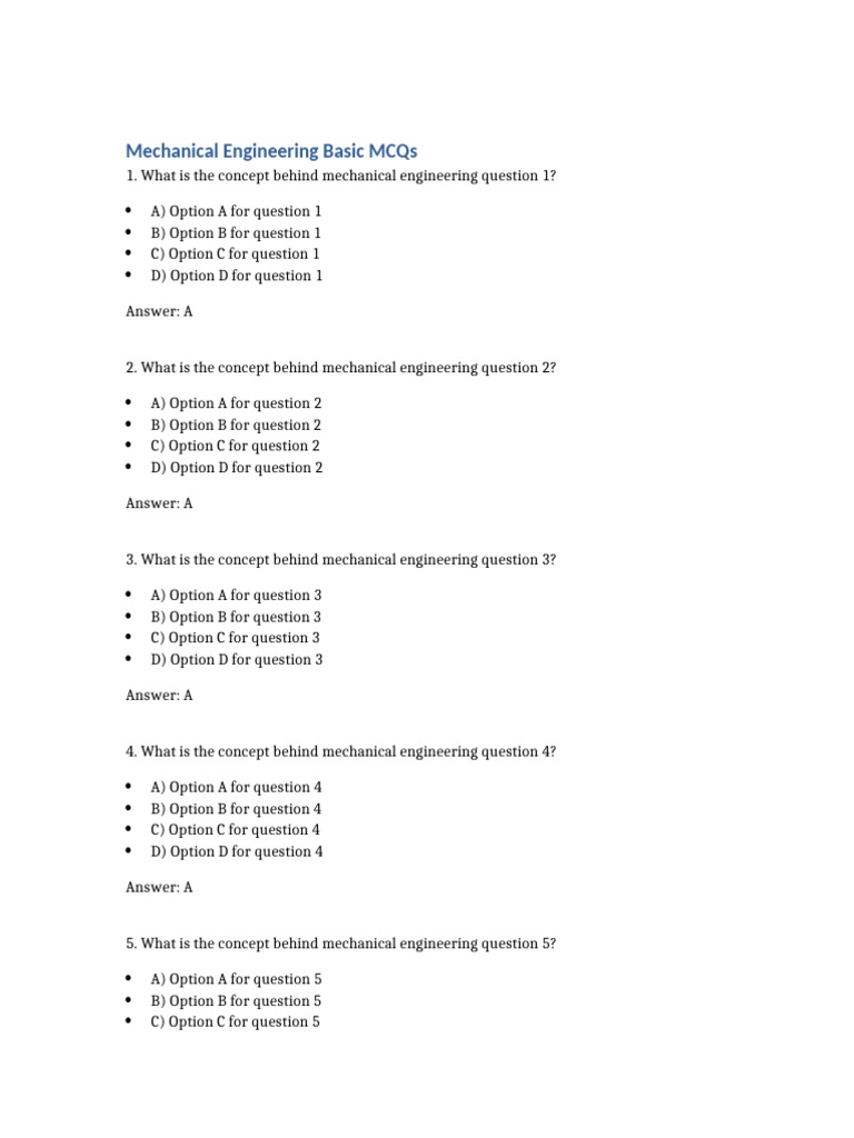 Mechanical Engineering Basic MCQ | PDF | Engineering | Mechanical Engineering