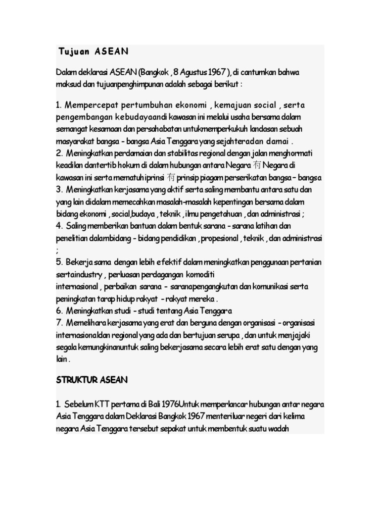 Tujuan ASEAN | PDF