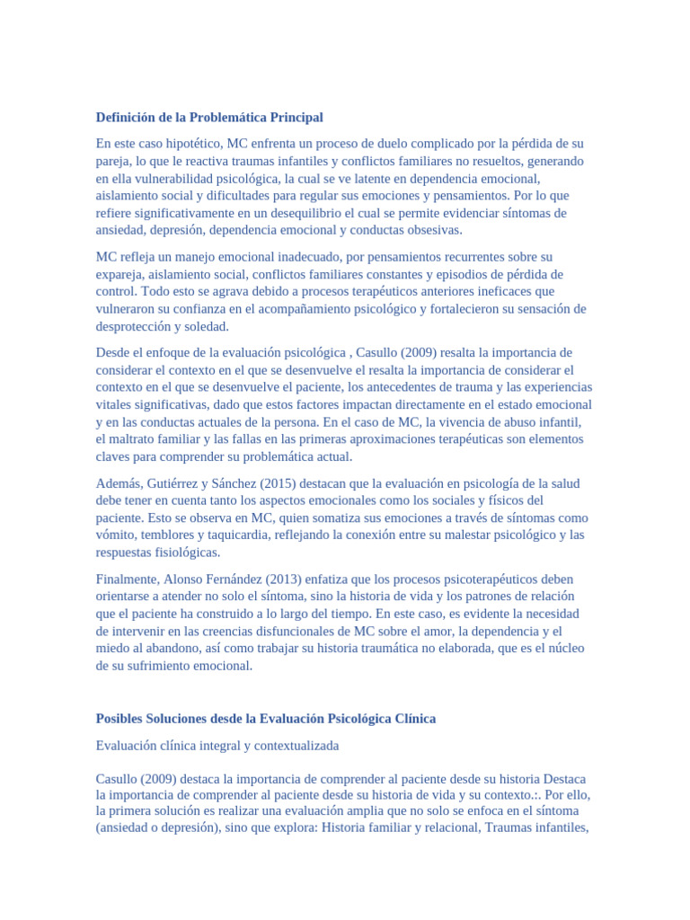 Borrador Caso Hipotetico | PDF | Ansiedad | Las emociones
