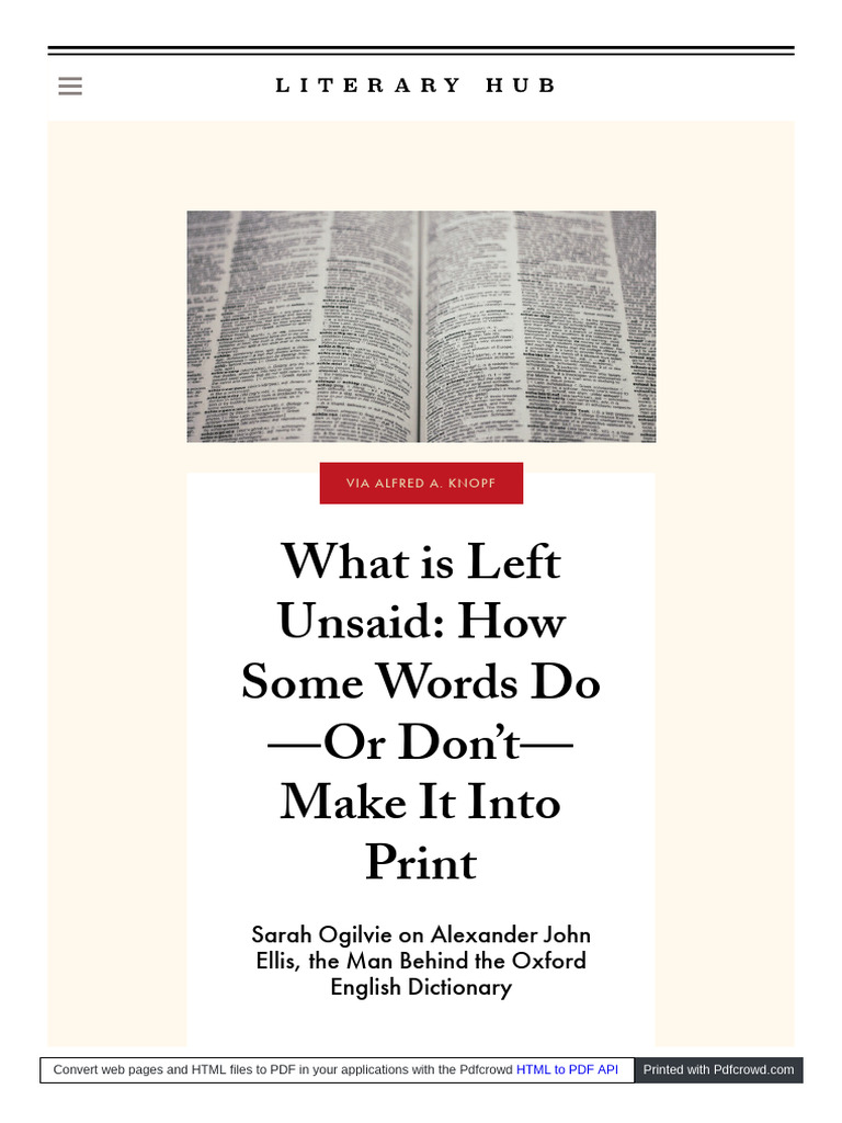 What is Left Unsaid: How Some Words Do —Or Don’t— Make It Into Print ...