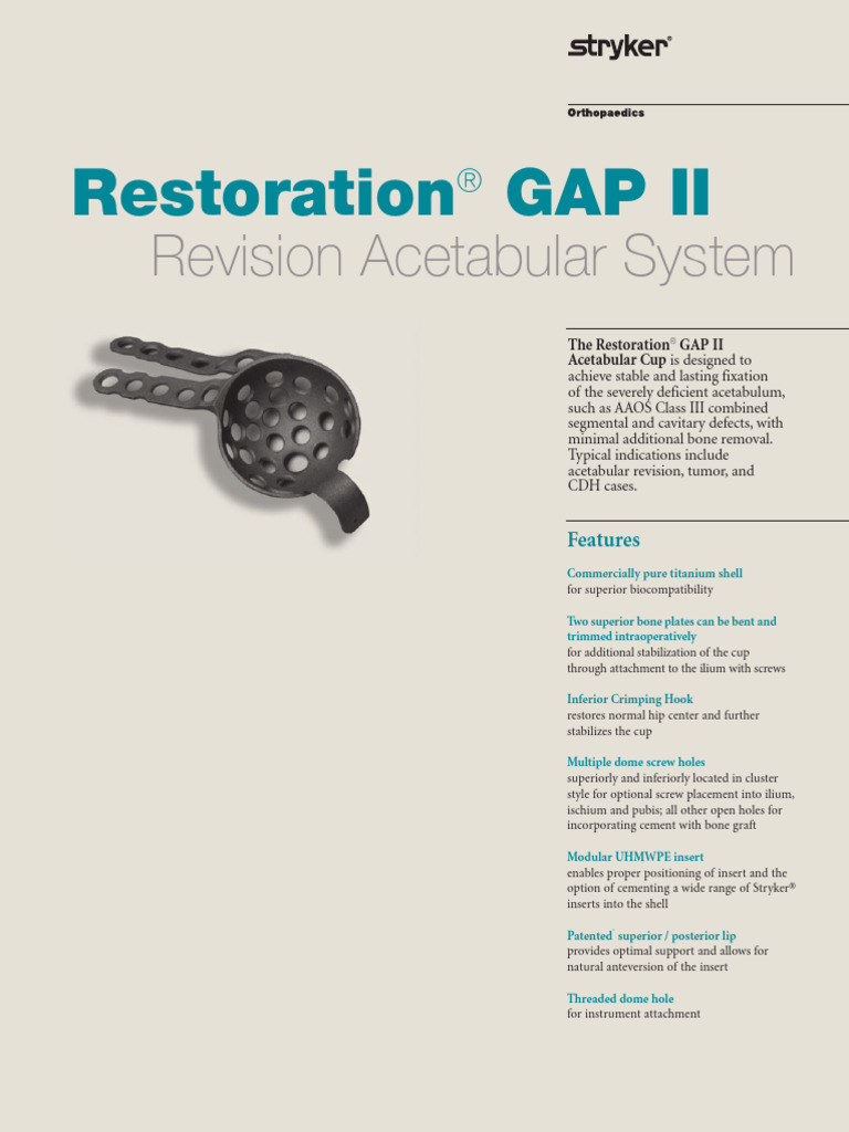 030 Restoration GAP II Revision Acetabular System | PDF