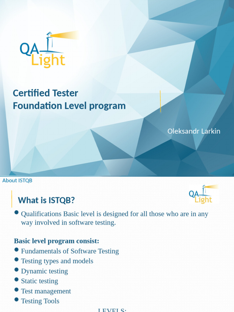 ISTQB CTFL Intro | PDF | International Software Testing Qualifications ...