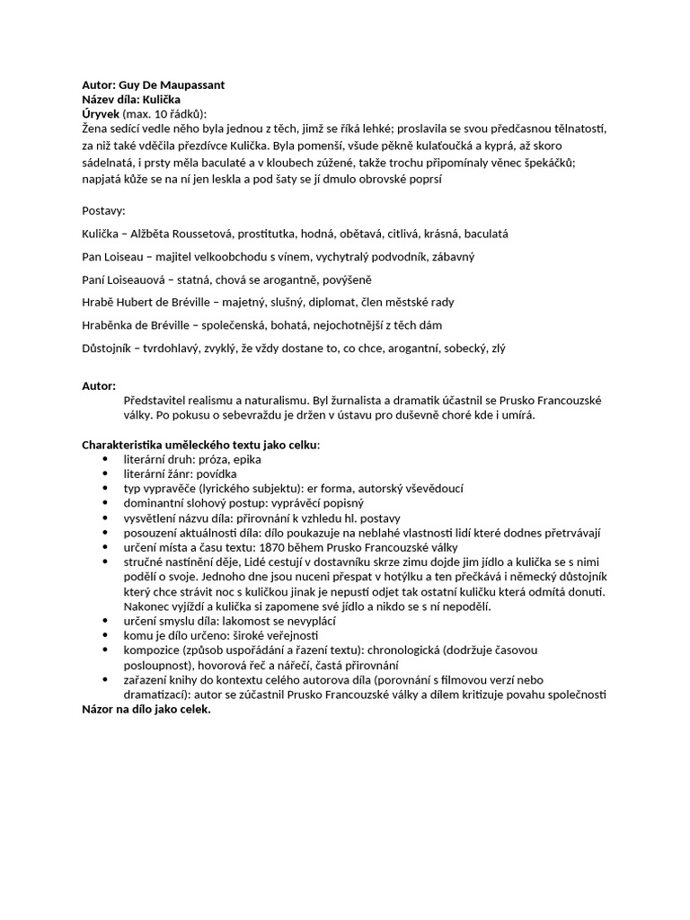 Kulička Lit. Dílo | PDF