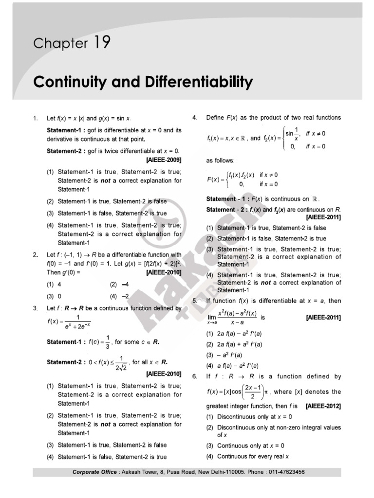 Continuity & Differentiation | PDF | Mathematical Concepts | Mathematical Relations